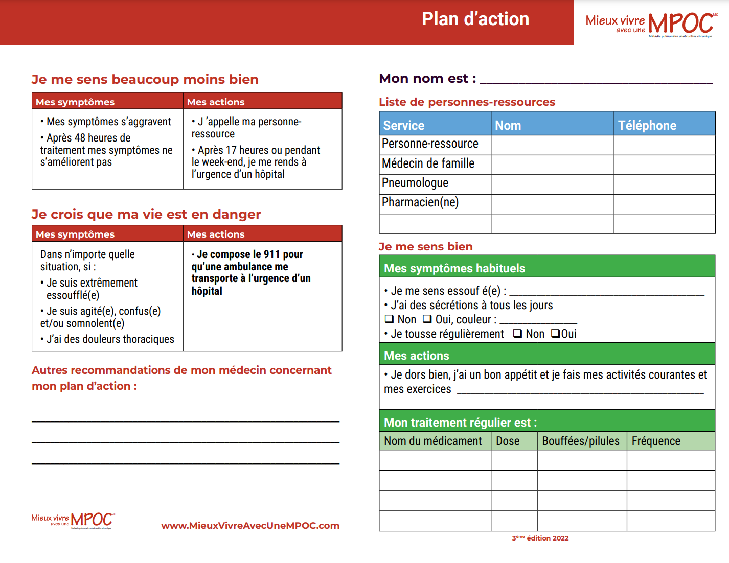 Plan d’action pour la MPOC Chronic Lung Diseases